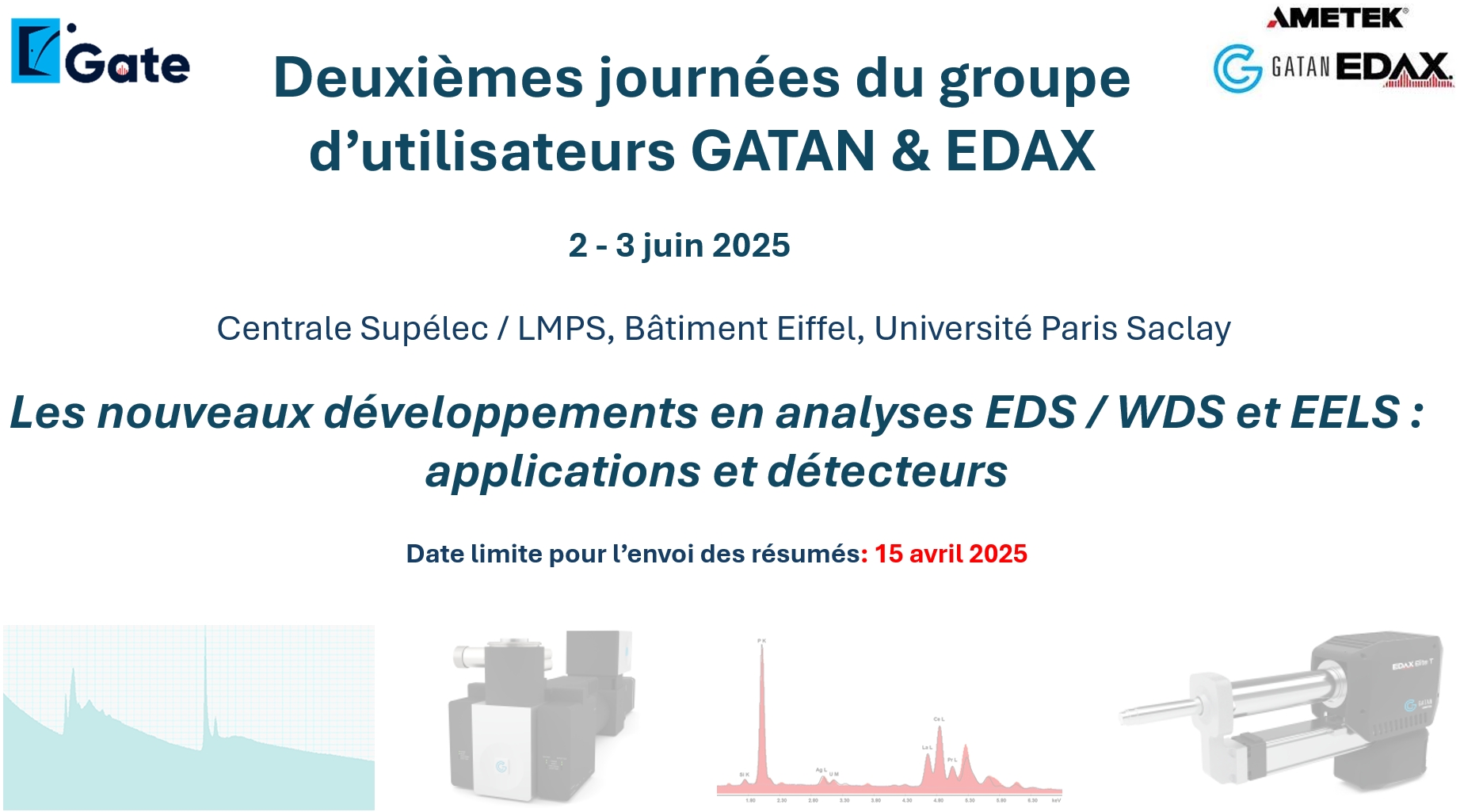 Journées GATE 2025 - Groupe des utilisateurs GATAN & EDAX (GATE)